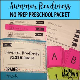 Kelly McCown: Summer Readiness NO PREP Preschool Packet