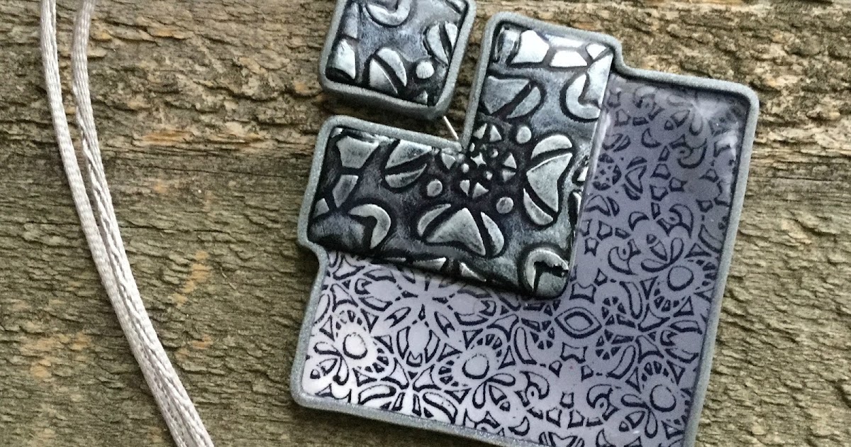 "Shades of Grey" Polymer Clay Pendant