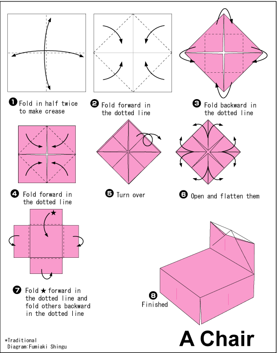 Chair - Easy Origami instructions For Kids
