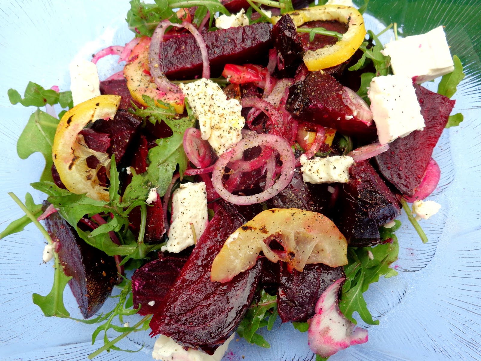 Wat ik gegeten heb: Gegrilde rode bietensalade met citroen en feta van ...