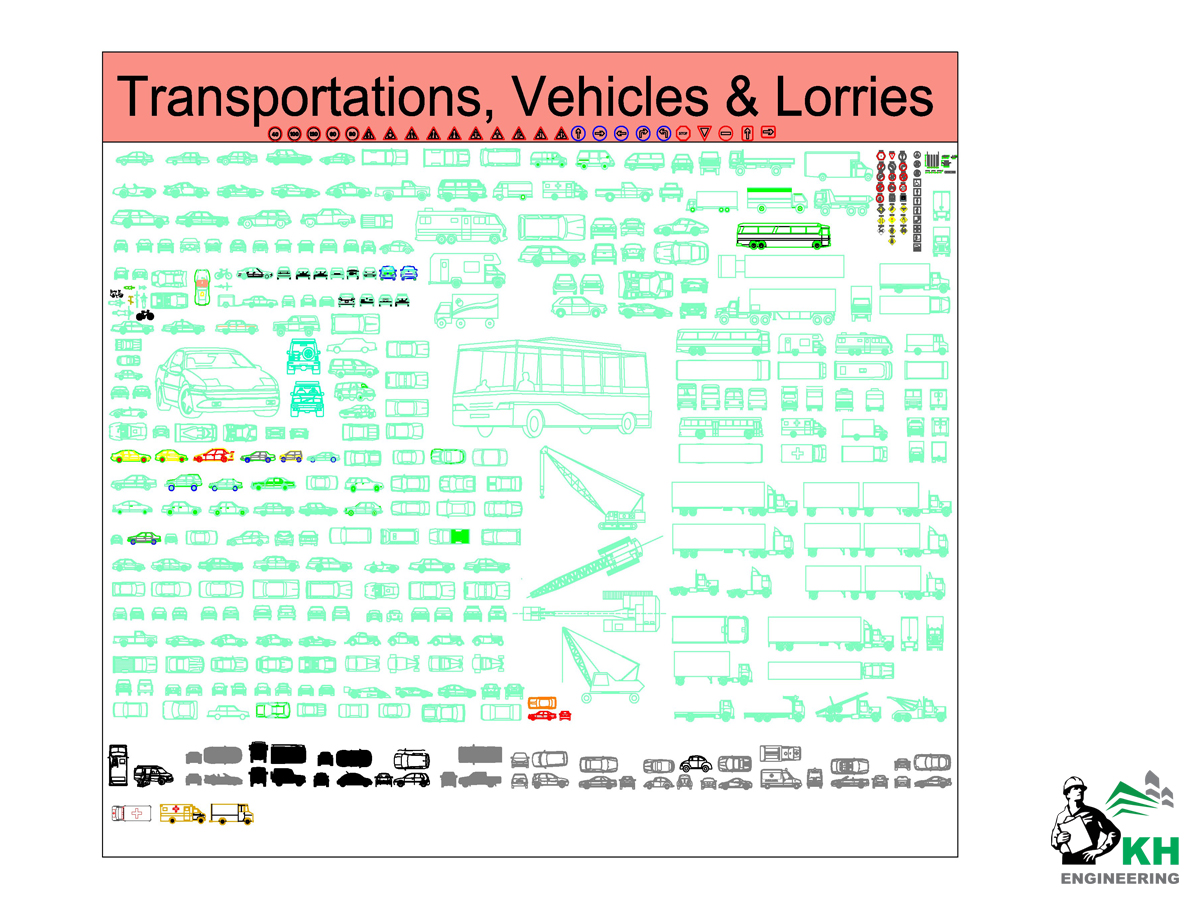 CAD Symbol CAD Block CAR&TRUCK - Civil Engineering