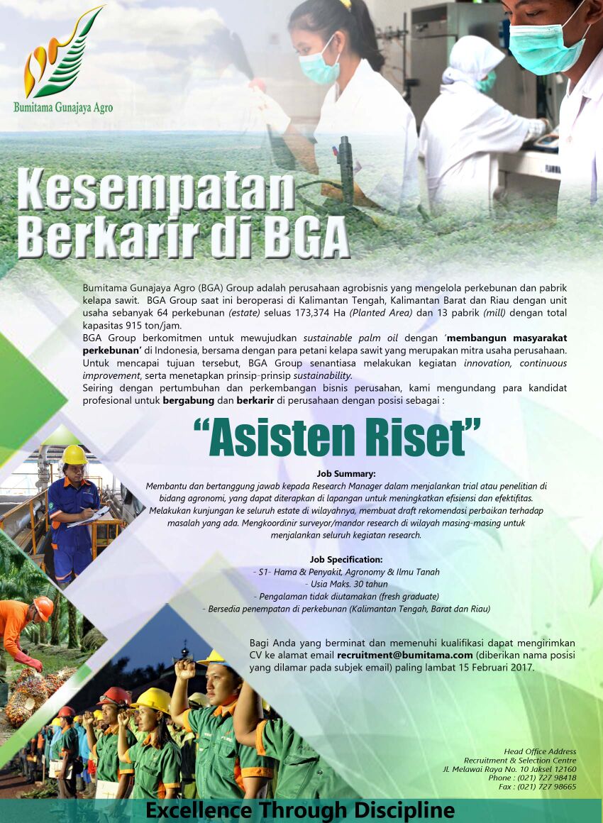 √ Open Recruitment Bumitama Gunajaya Agro (BGA Group) - Lowongan Kerja ...
