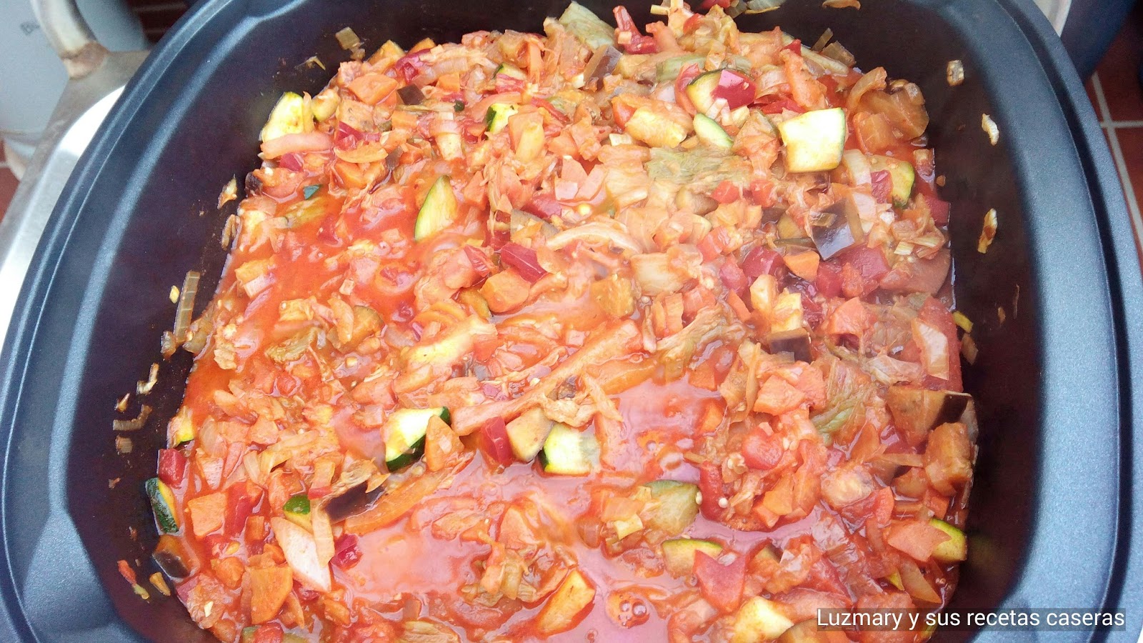 Luzmary y sus recetas caseras: PISTO A MI MANERA EN COOKER 8 EN 1