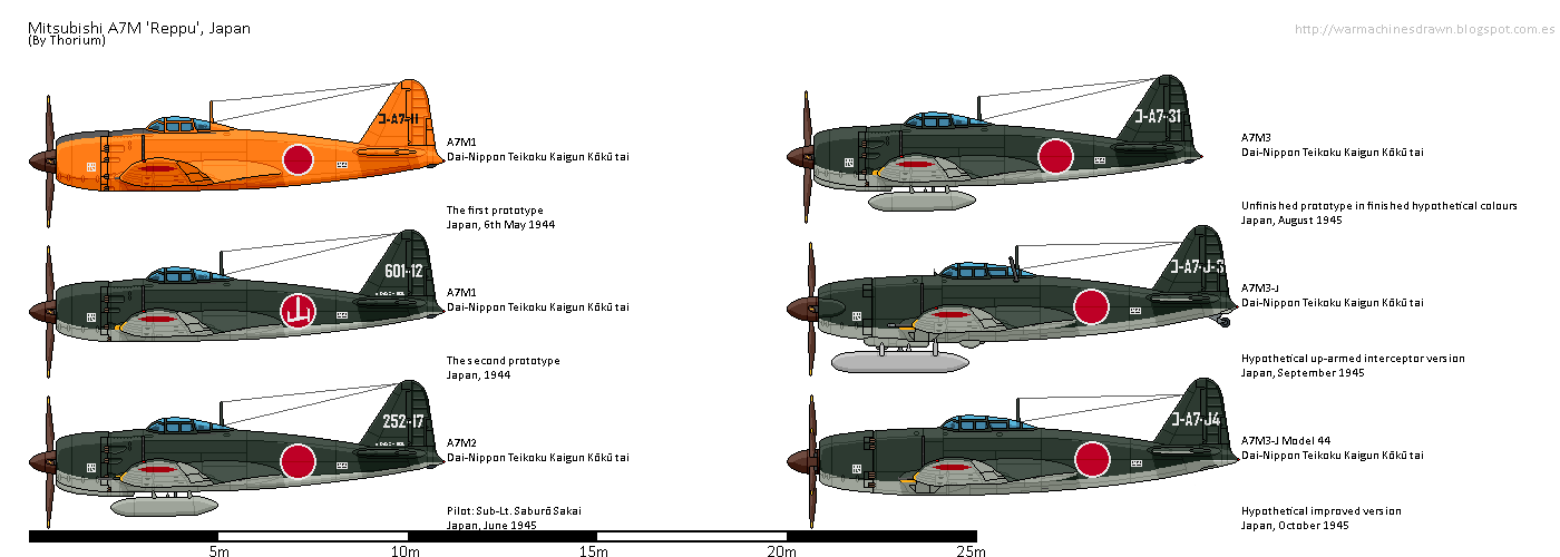 War Machines Drawn: Mitsubishi A7M Reppū