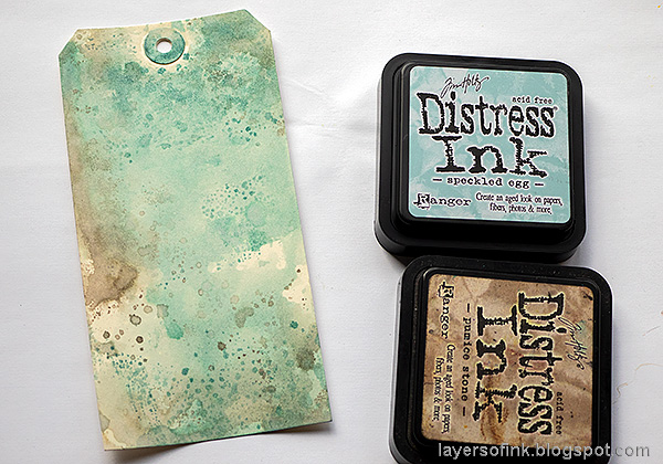 Layers of ink: Speckled Egg Vintage Tag