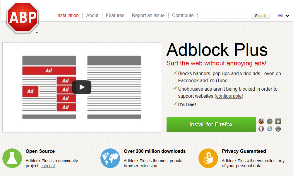 Adblock Plus บล็อกโฆษณาฟรีสำหรับ Chrome,Firefox , Internet Explorer (IE ...