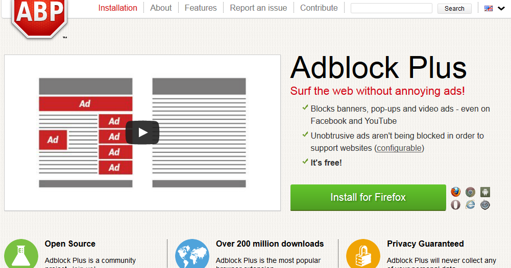 Adblock Plus บล็อกโฆษณาฟรีสำหรับ Chrome,Firefox , Internet Explorer (IE ...