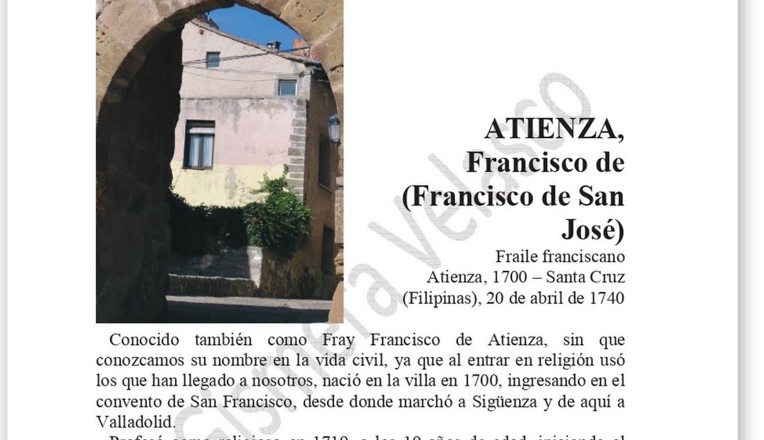 PERSONAJES DE ATIENZA Y SU TIERRA (Guadalajara): ATIENZA, Francisco de ...