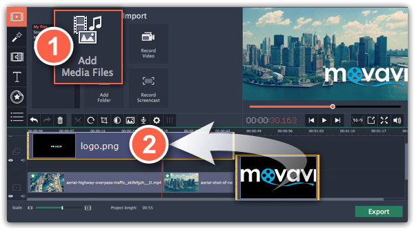 Adding a Watermark with Movavi Video Editor