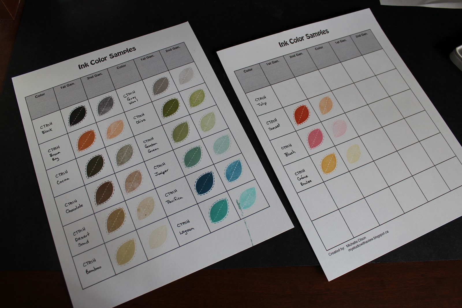 My Studio With a View: Cool Tip Tuesday - Making Ink Color Sample Sheets