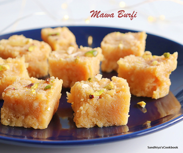 Sandhiya's Cookbook: Khoya Burfi | Mawa Burfi | Easy Indian Sweets