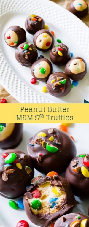 Peanut Butter M&M'S® Truffles #christmas #snack - INA Recipes Daily