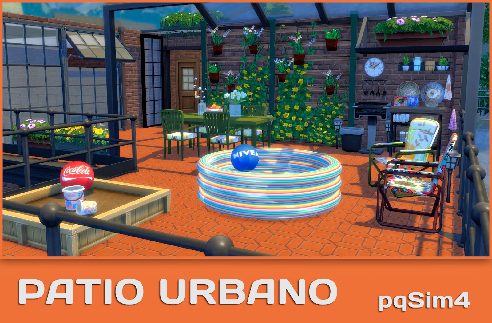 Patio Urbano. Sims 4 Custom Content.