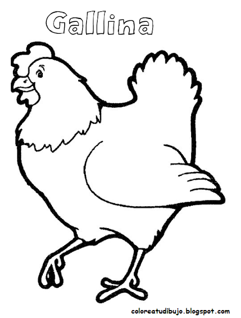Gallina para pintar - COLOREA TUS DIBUJOS
