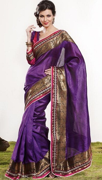 Top 20 Purple Saree Online For 2019 | Fashionmozo