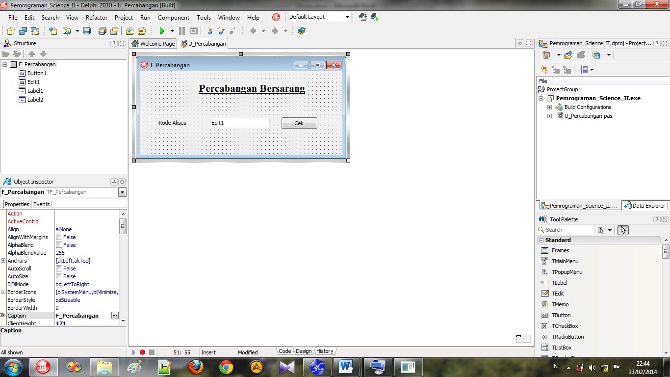 Contoh Program Delphi Percabangan Bersarang | Rahasia Umum