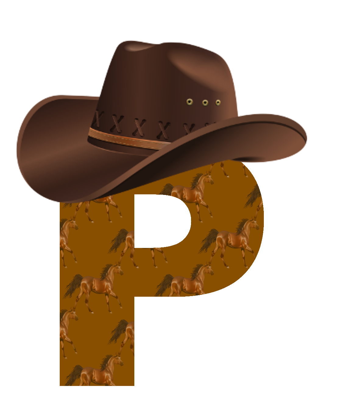 Abecedario con Caballos y Sombrero de Cowboy. Alphabet with Horses and ...