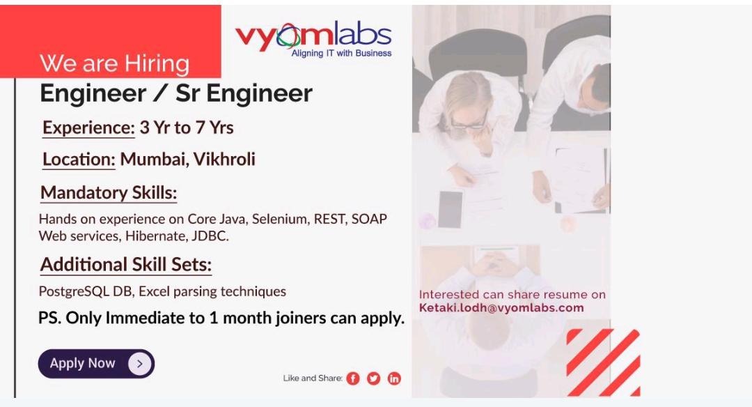 Vyomlabs Hiring Engineers Mumbai Job Alerts Hub