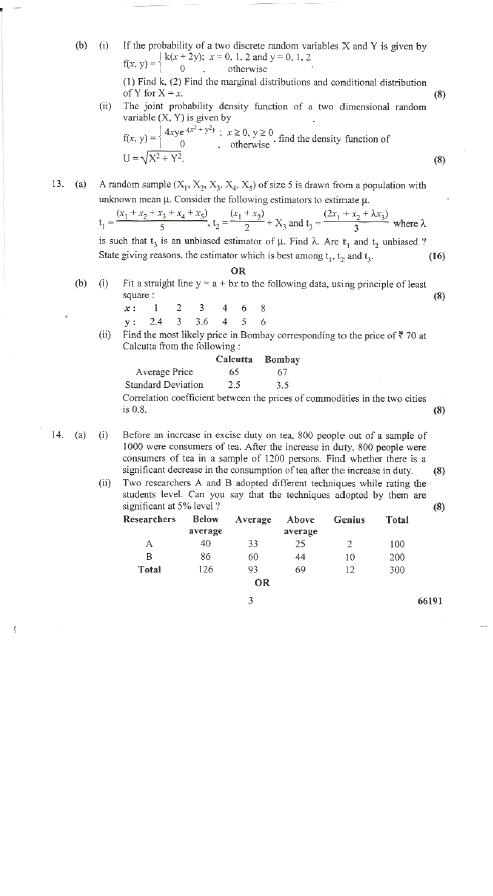 Applied probability and statistics MA7155 Nov Dec 2015 Question Paper ...