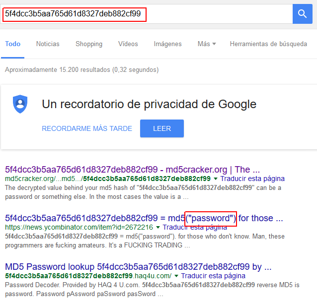 1gb De Información Crackeando Hashes Md5