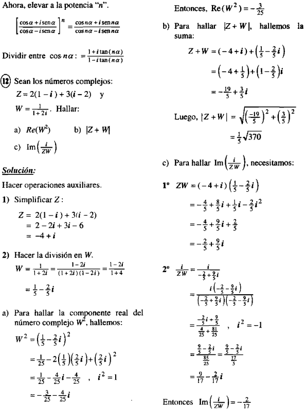 NÚMEROS COMPLEJOS EJERCICIOS Y PROBLEMAS RESUELTOS DE MATEMATICAS DE ...