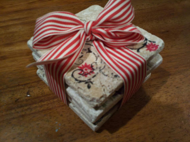 MOM2DNA (Mom to Daniel, Nathan and Alexander): Hand Stamped Tile Coasters