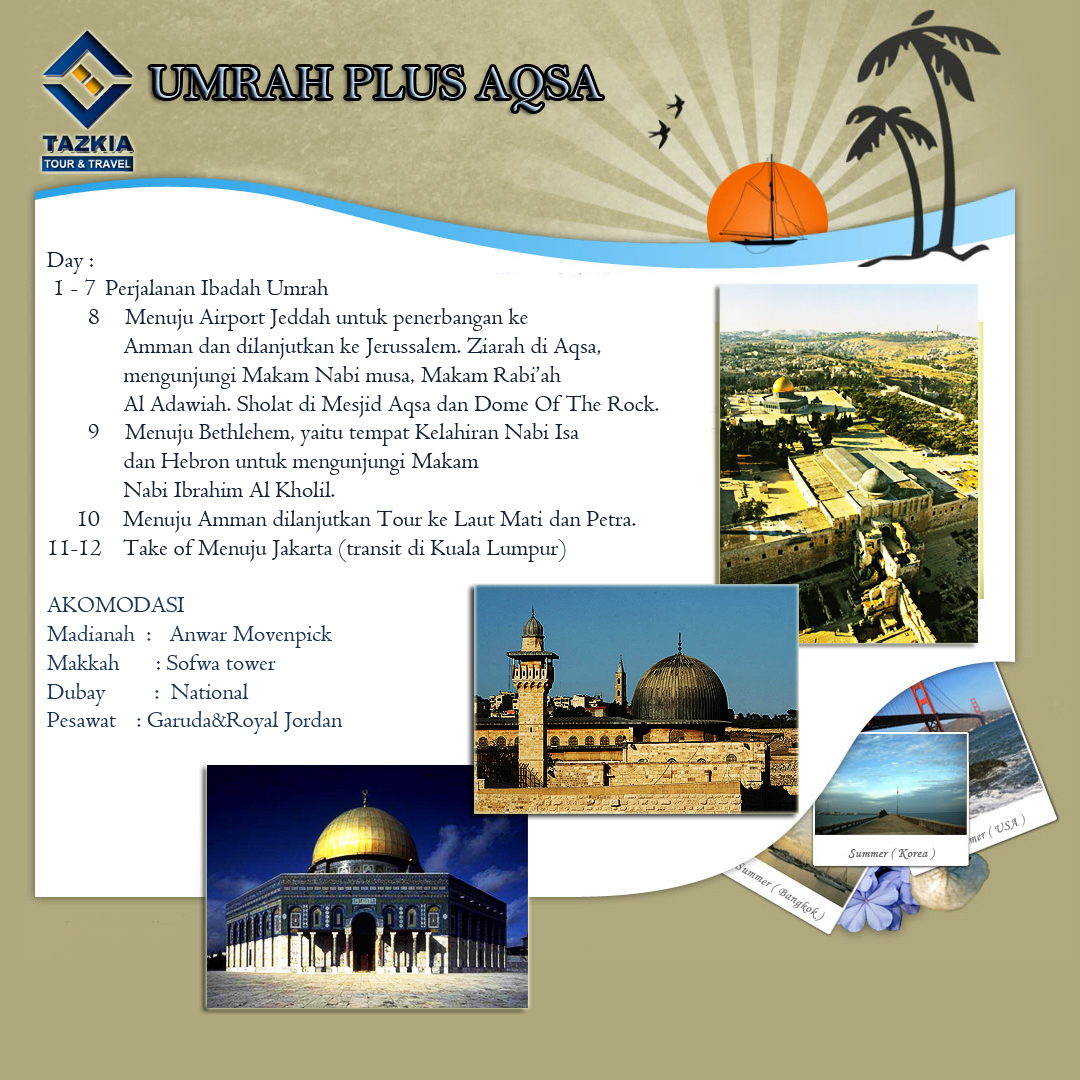 Itinerary Umrah Plus Aqsa ~ Tazkia Travel | Tazkia Surabaya | Tazkia ...