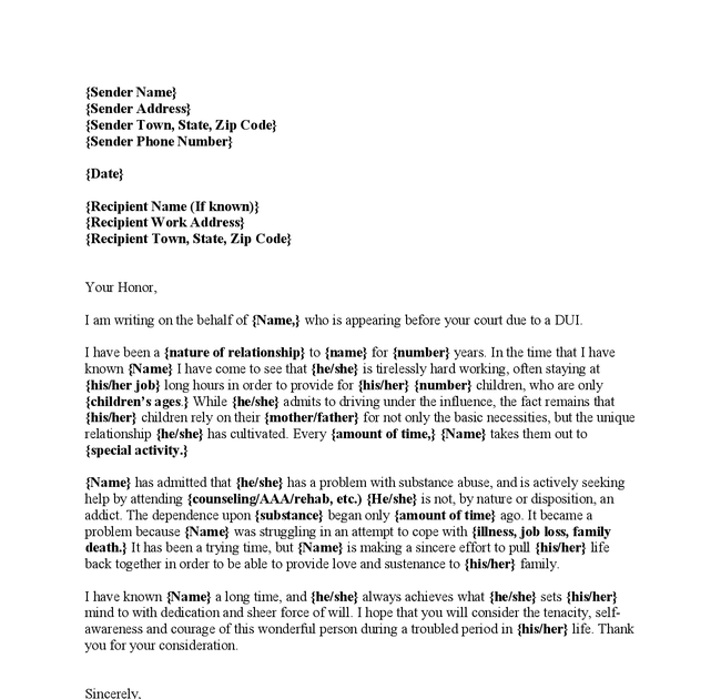 How To Write A Character Letter For Court ~ Thankyou Letter