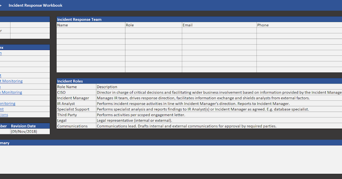 Free Incident Response Management and Documentation Workbook