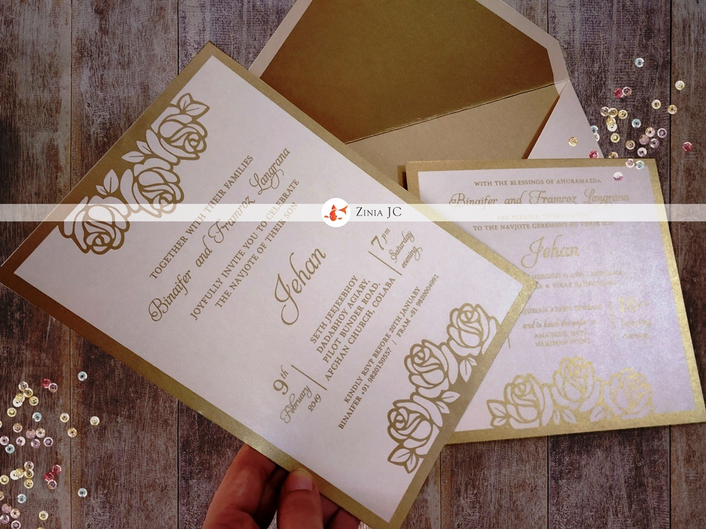 ZINIA JC : Navjote Invitation Card Designs By Zinia JC For The Parsi ...