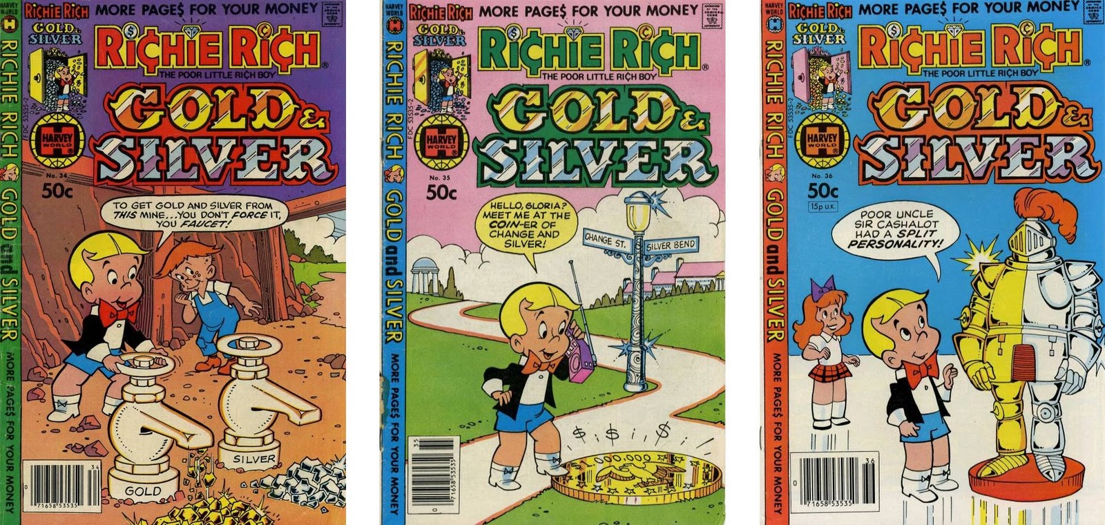 Old Comics world: Richie Rich Gold and Silver 31-36 (1980-81) - Harvey