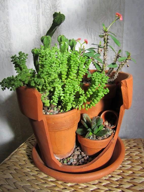 EMUTHECON: Menghiasi Taman dengan Pot Bunga Pecah