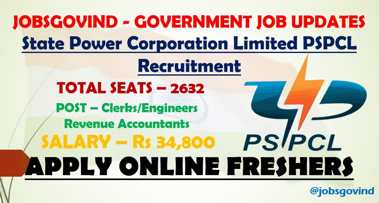 State Power Corporation Limited PSPCL Recruitment 2021 for 2632 Clerks ...