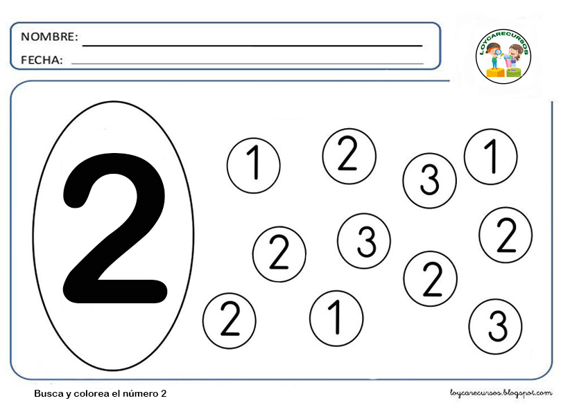 RECURSOS DE EDUCACIÓN INFANTIL: FICHAS DEL NÚMERO 2