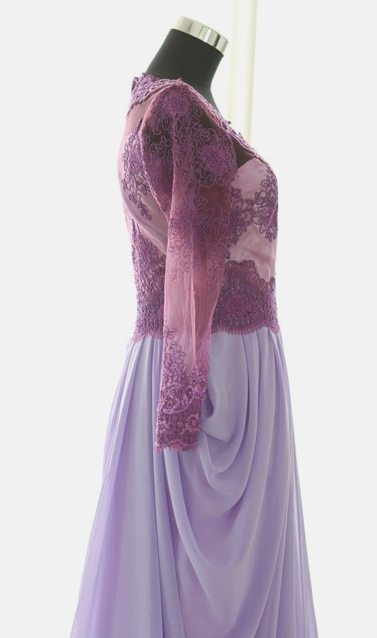 INADE DESIGN: Royal Mauve -Long dress ungu