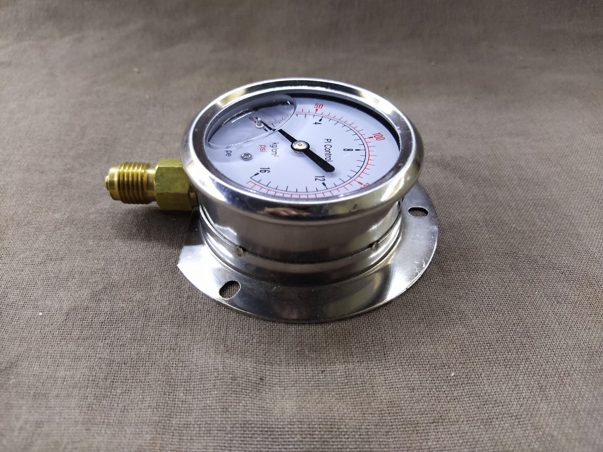 EUROPE PI CONTROL PRESSURE GAUGE 0-16 KG/CM2 PSI 63MM SS CASE