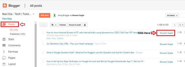 How to Change Blog Author Name on Blogger ? - Navi Era - Tech ...