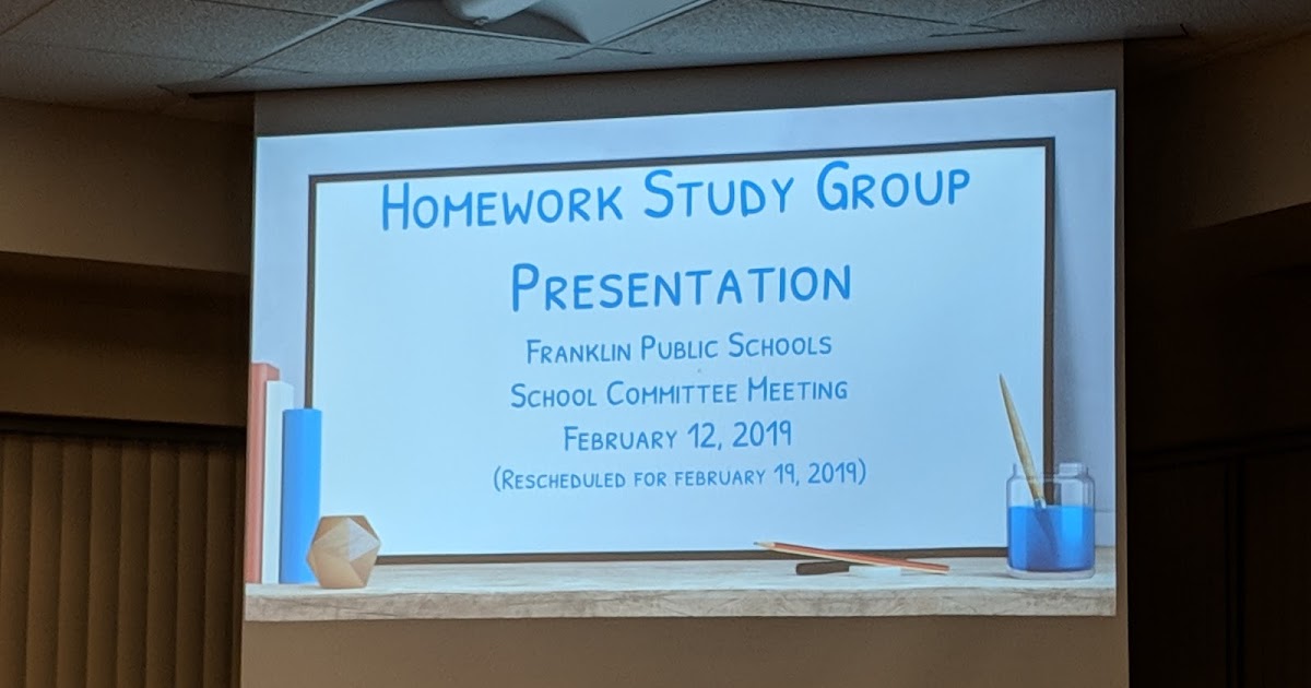 Franklin Matters: Live reporting: Homework Update