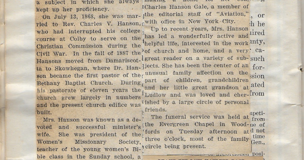 Heirlooms Reunited: 1929 Obituary of Sarah Abbie (Libby) Hanson (1844 ... Heirlooms Reunited: 1929 Obituary of Sarah Abbie (Libby) Hanson (1844 ...