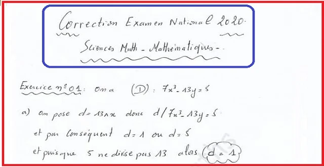 Correction Examen national 2020-sciences math-Mathématiques