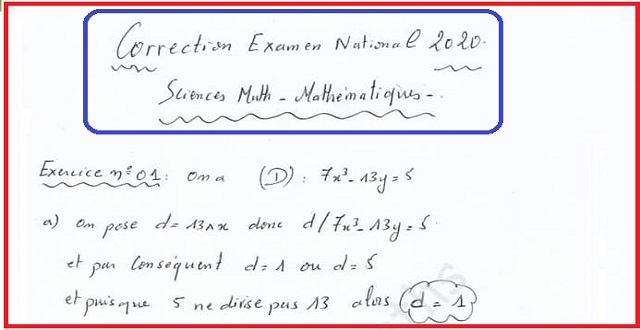 Correction Examen national 2020-sciences math-Mathématiques
