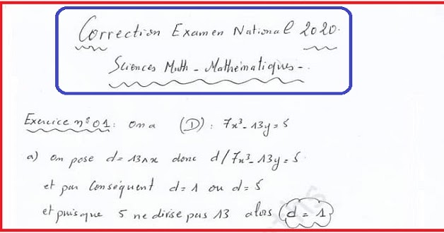 Correction Examen national 2020-sciences math-Mathématiques