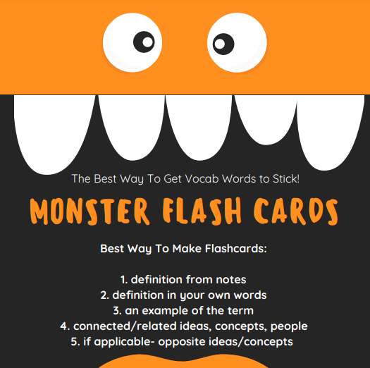 Make Vocab Fun with Monster Flashcards! - Math & Metaphors