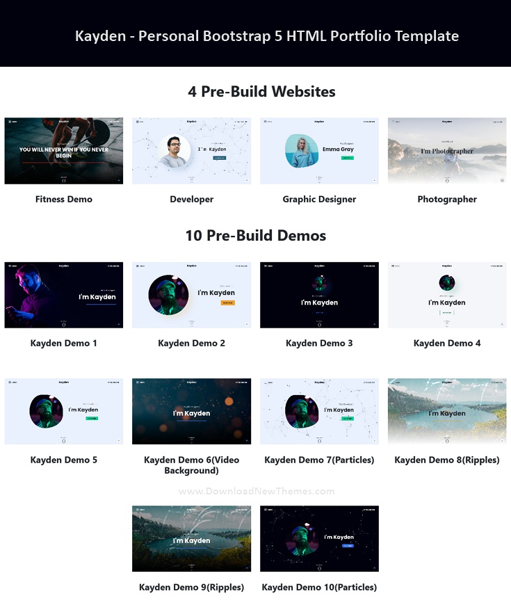 Kayden Personal Bootstrap 5 HTML Portfolio Template Review - Download ...