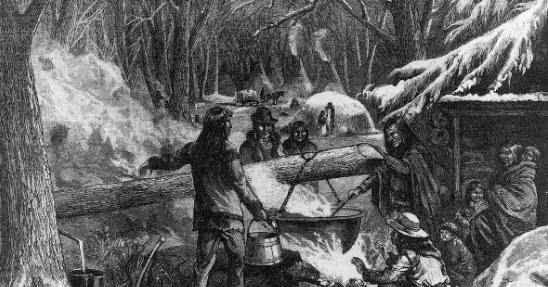 Researching Food History : Native Americans making maple sugar ...