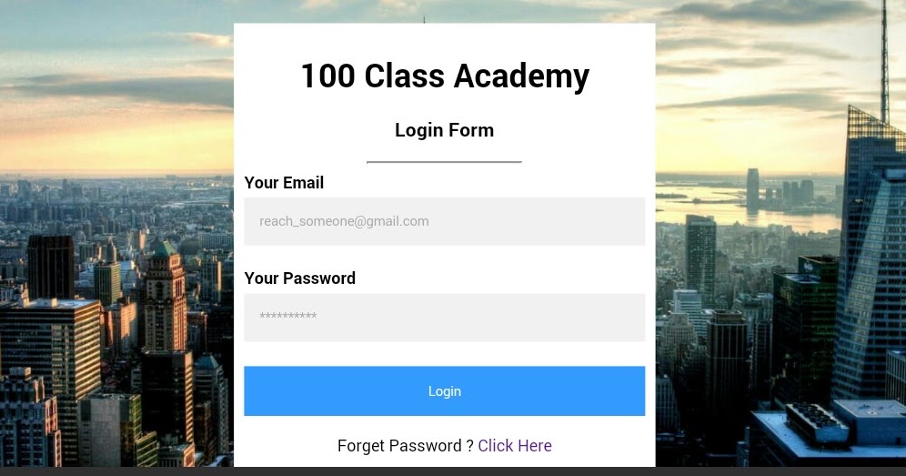 How to create a Login Form with HTML and CSS - 100 Class Academy ...