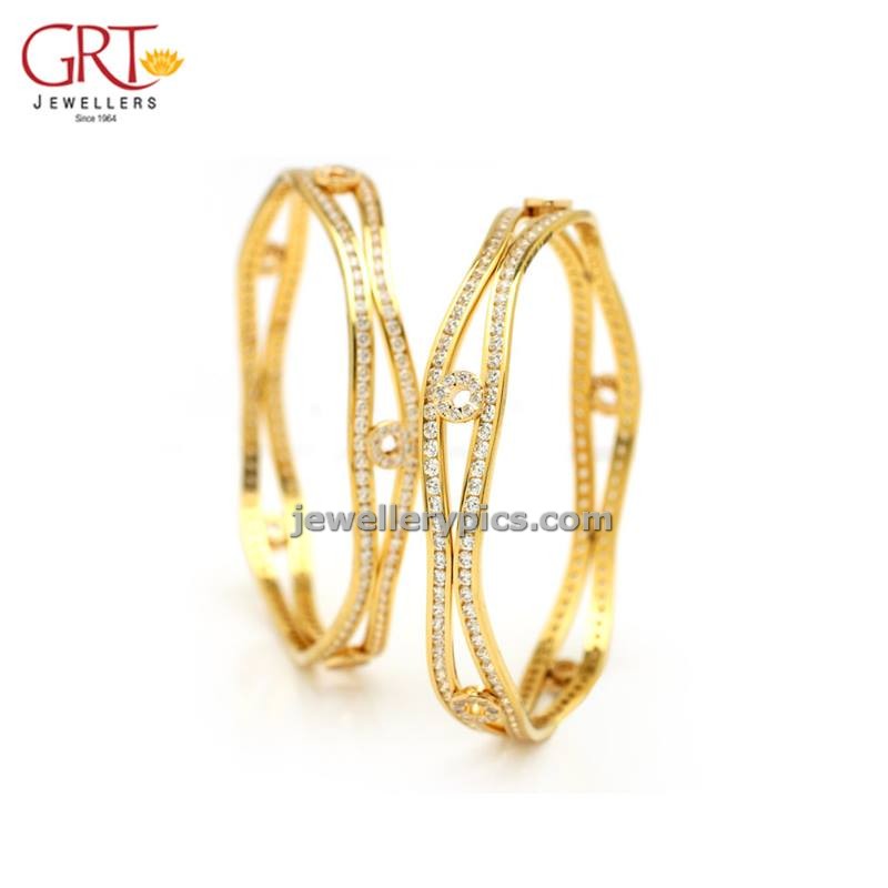 jewelry: GRT stone gold bangle mela designs -2013