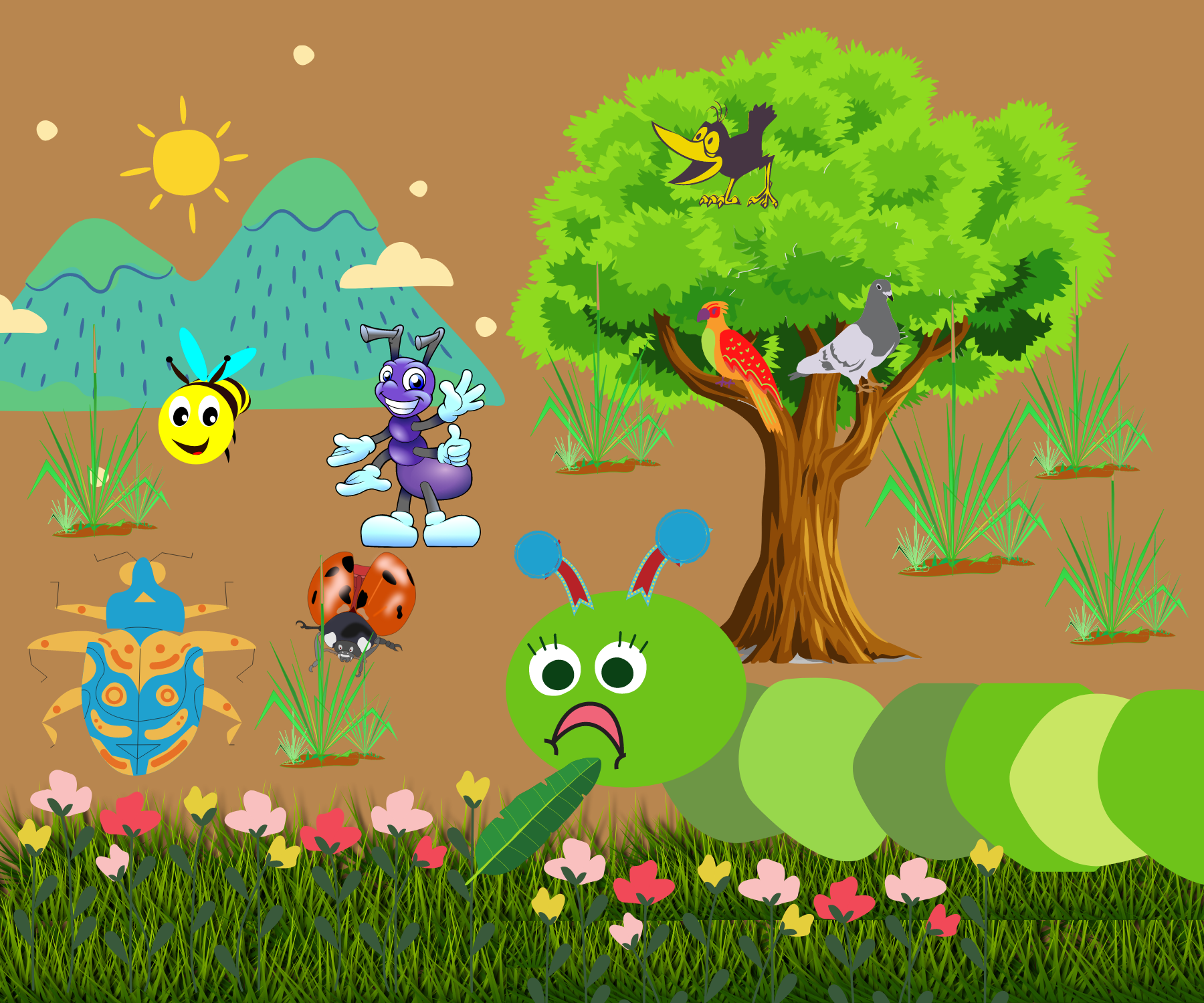 Caterpillar-Butterfly-Insect story ~ A to Z short stories for kids