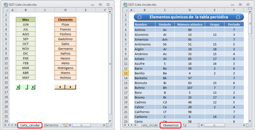 Excel práctico para todos: Listas circulares