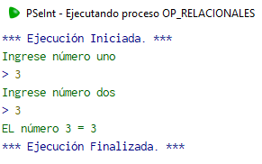 Operadores Relacionales en PSeInt
